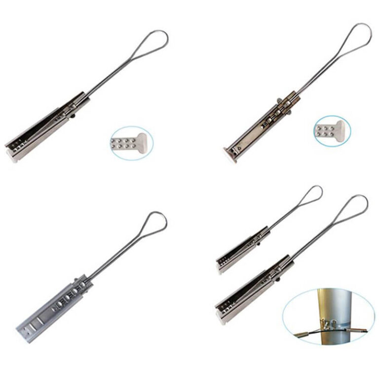 Metal fiber optic drop cable clamp for FTTH 2-6mm - Foclink