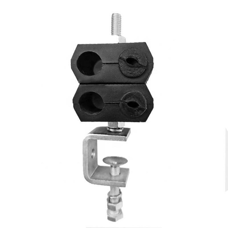 Stainless steel double hole fiber cable clamp hangers RF 1/2" feeder ...