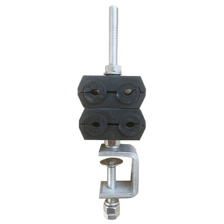Stainless steel double hole fiber cable clamp hangers RF 1/2" feeder ...